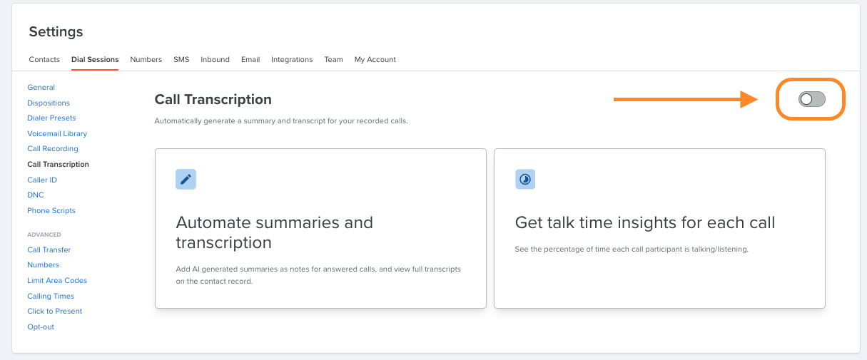 Call Transcription with AI Note Taker (Premium Accounts) – PhoneBurner