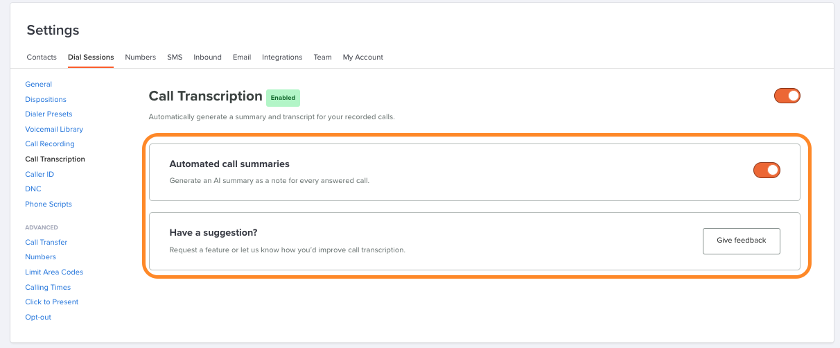 Call Transcription with AI Note Taker (Premium Accounts) – PhoneBurner
