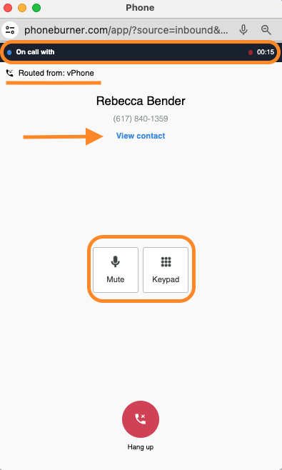 Answer incoming calls within PhoneBurner – PhoneBurner